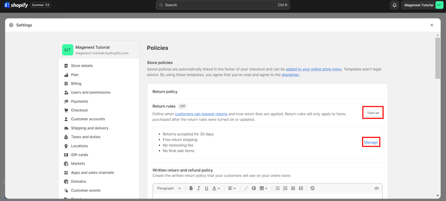 How to Create Shopify Refund Policy and Shopify Return Policy